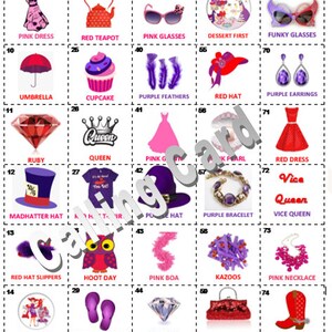 Red Hatters Bingo Cards - Instant Digital Print - Etsy UK