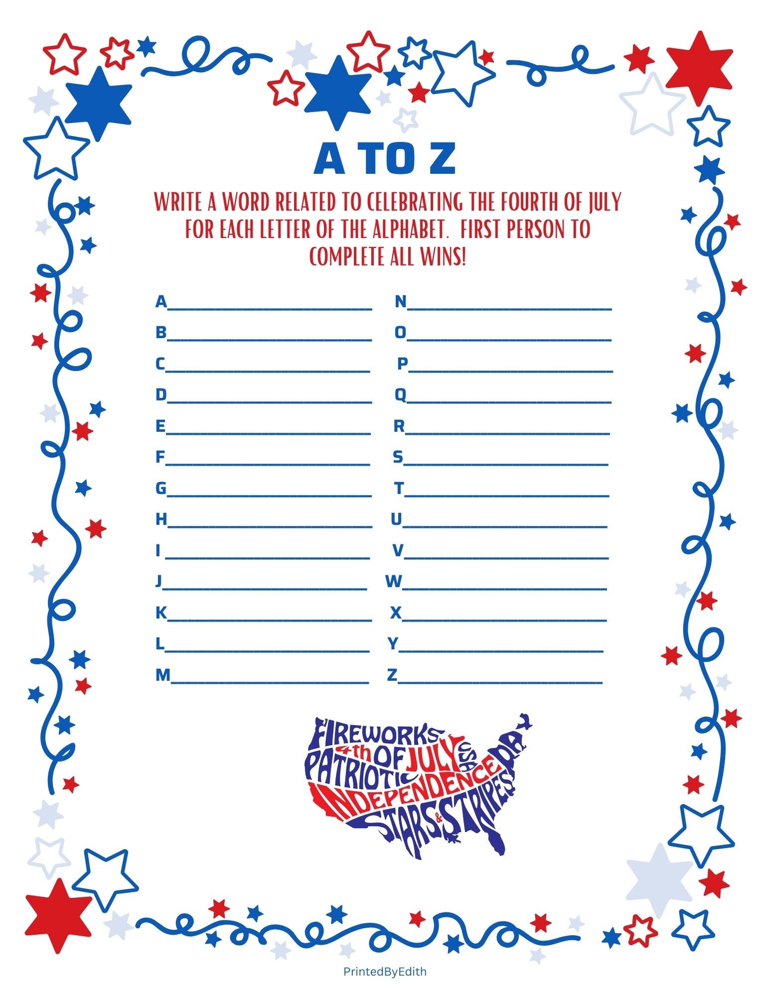 Fourth of July Game Bundle, Printable Games, 4th of July Games ...