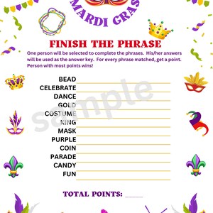 Mardi Gras Game Bundle: Scavenger Hunt Game, What’s in Your Phone Game ...
