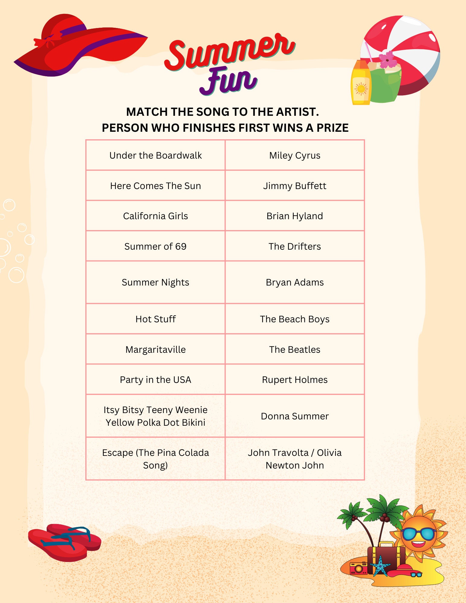 Summer Fun Games, Summer Printable Games, Summer Activities - Etsy