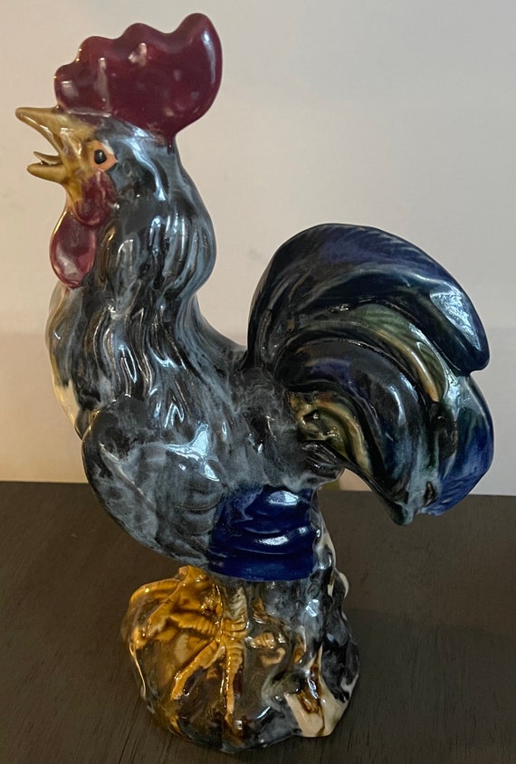 Glazed Pottery Rooster - Etsy