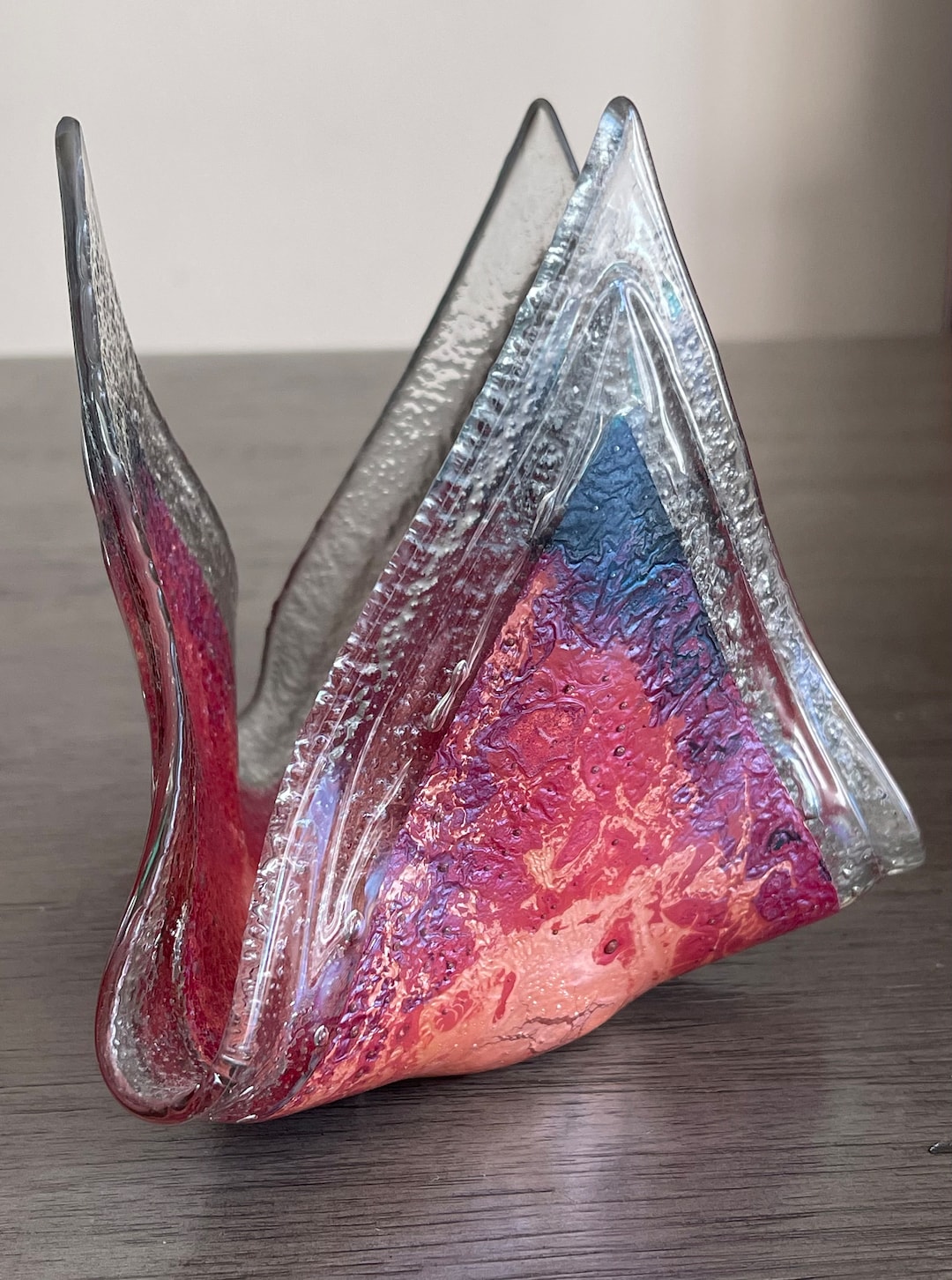Jones Glassworks Studio Art Glass Handkerchief Candle Holder - Etsy