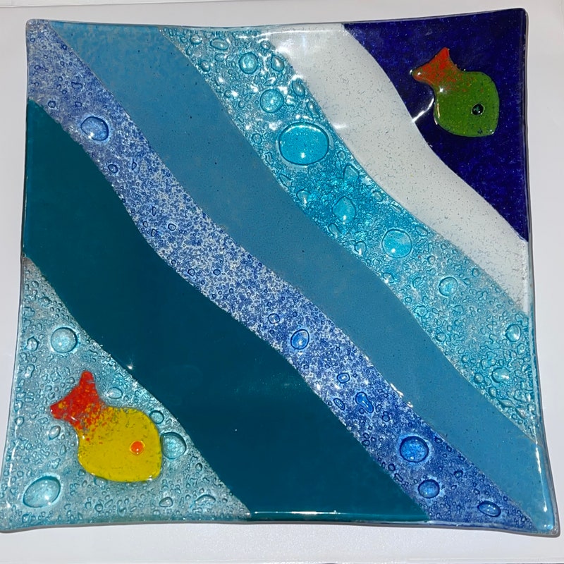 Fused Glass Plate - Etsy