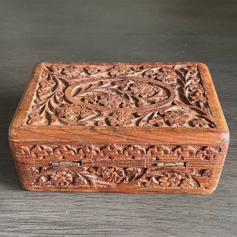 Carved Wood Box - Etsy