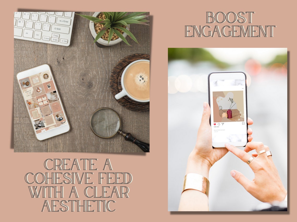 50 Boho, Neutral Instagram Post Templates Instagram Feed Post Templates ...