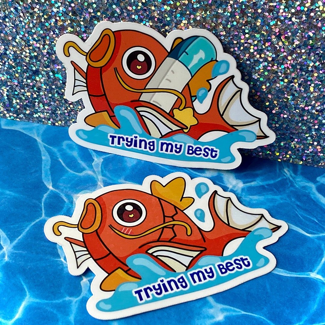 Magikarp “trying My Best” Sticker - Etsy
