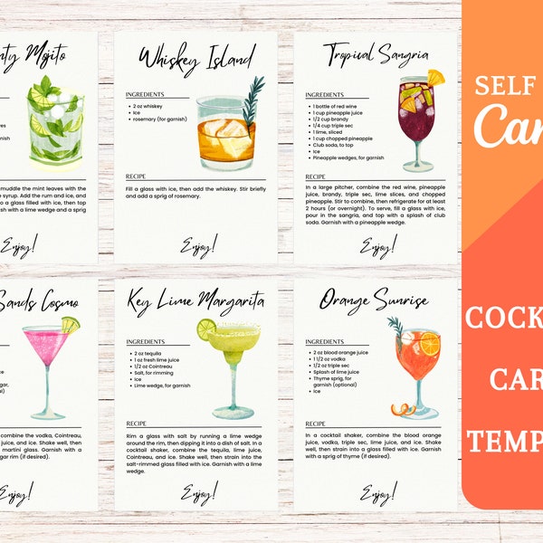 Cocktail Cards - Etsy