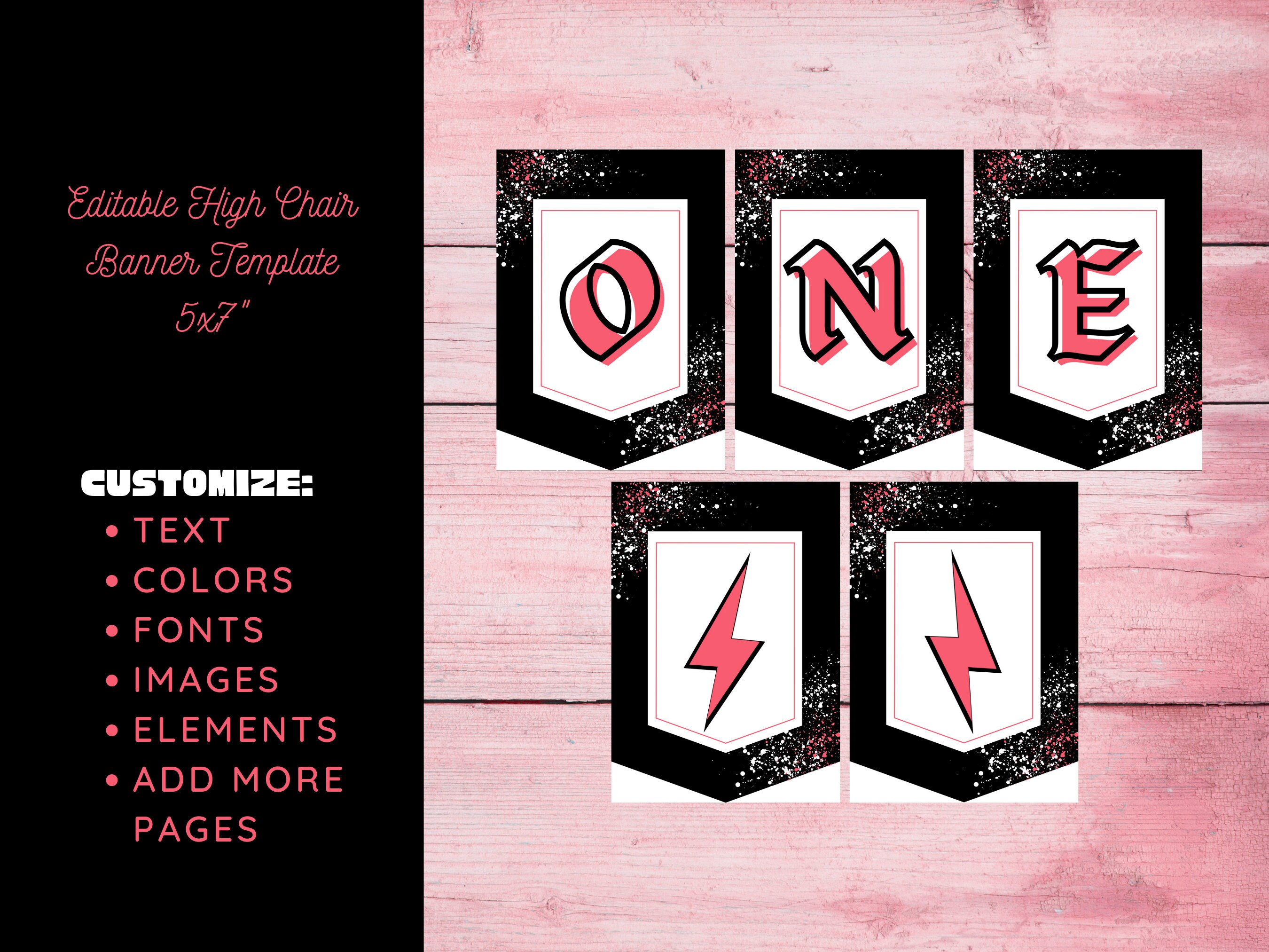 Another ONE Bites the Dust Banners|first Birthday Banners|editable ...
