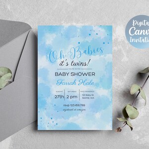 Twin Baby Shower Invitation Twins Baby Shower Baby Shower - Etsy