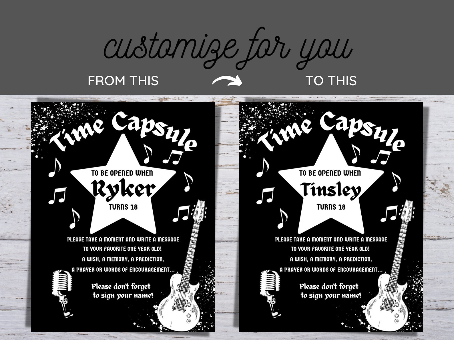 ONE Rocks Birthday Time Capsule|first Birthday Time Capsule|editable ...