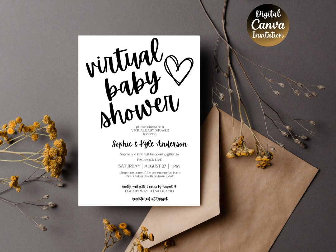 Virtual Baby Shower Invitation|virtual Baby Shower|baby Shower ...