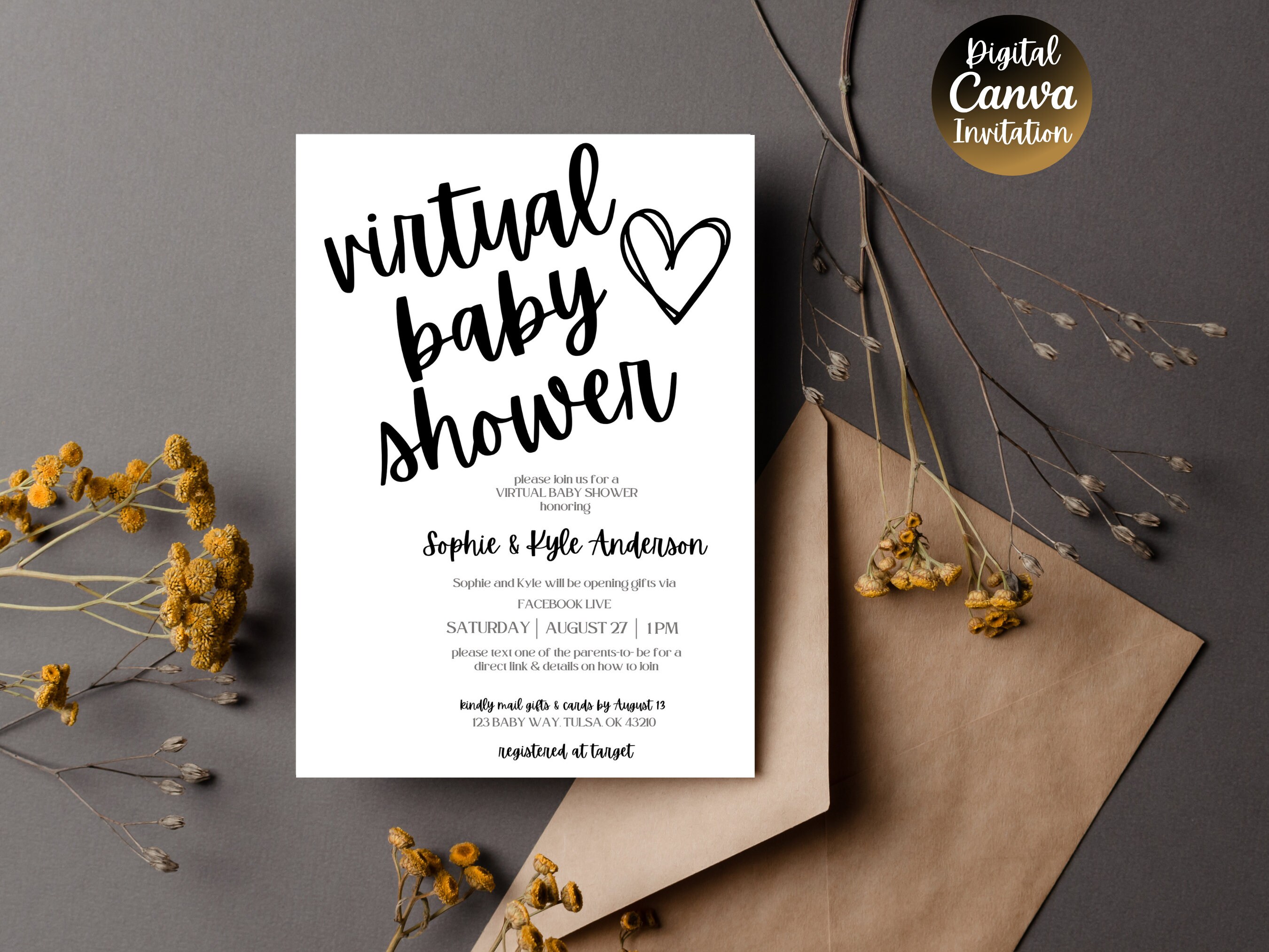 Virtual Baby Shower Invitation|virtual Baby Shower|baby Shower ...