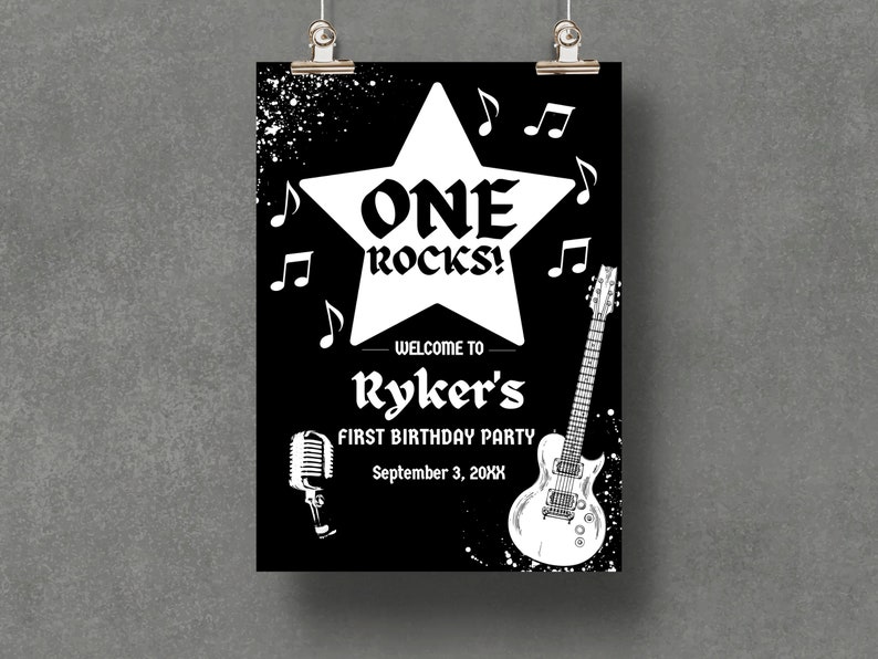 ONE Rocks Welcome Sign|first Birthday Welcome Sign|welcome Poster ...