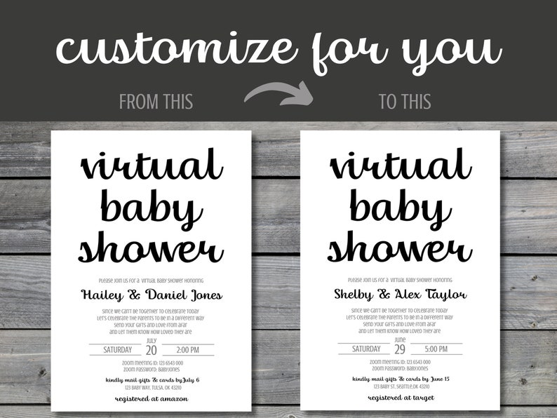 Virtual Baby Shower Invitation|virtual Baby Shower|baby Shower ...