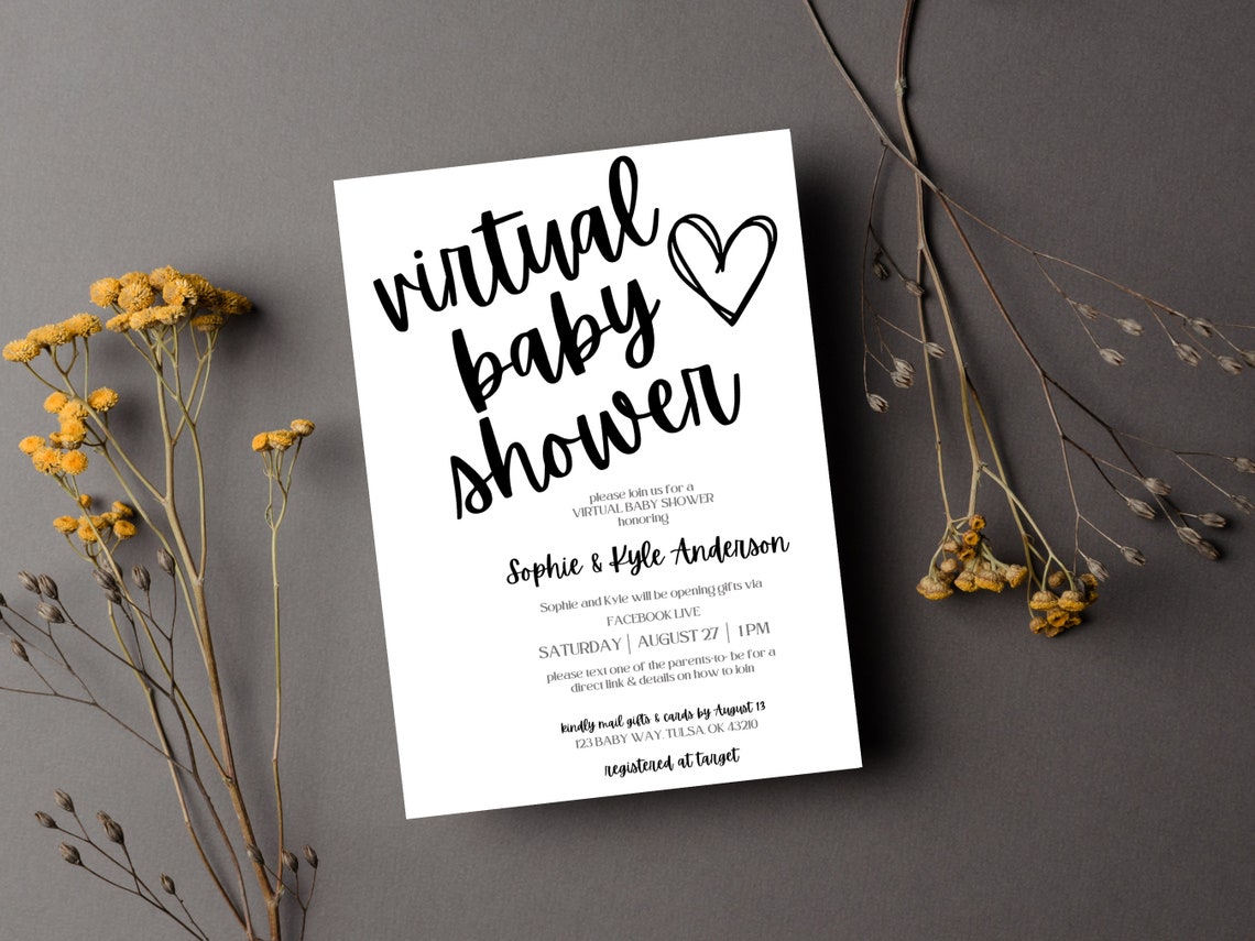 Virtual Baby Shower Invitation|virtual Baby Shower|baby Shower ...