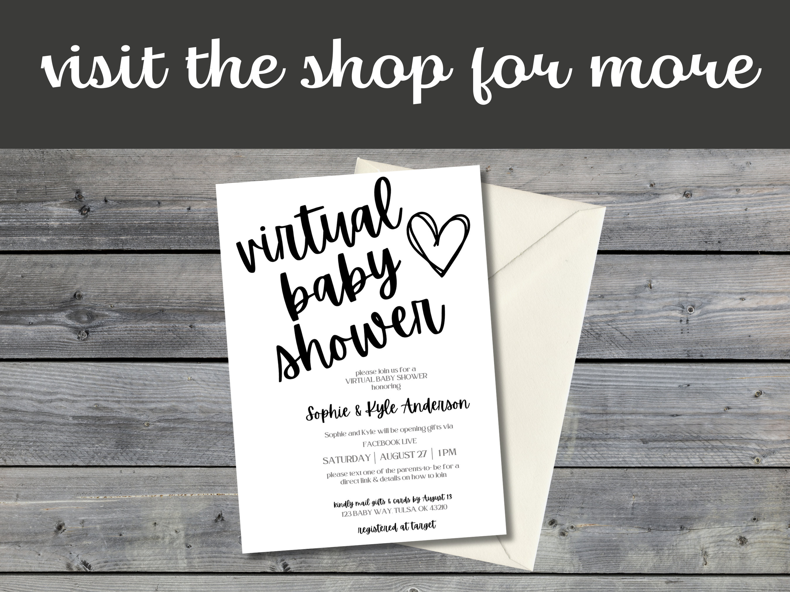 Virtual Baby Shower Invitation|virtual Baby Shower|baby Shower ...