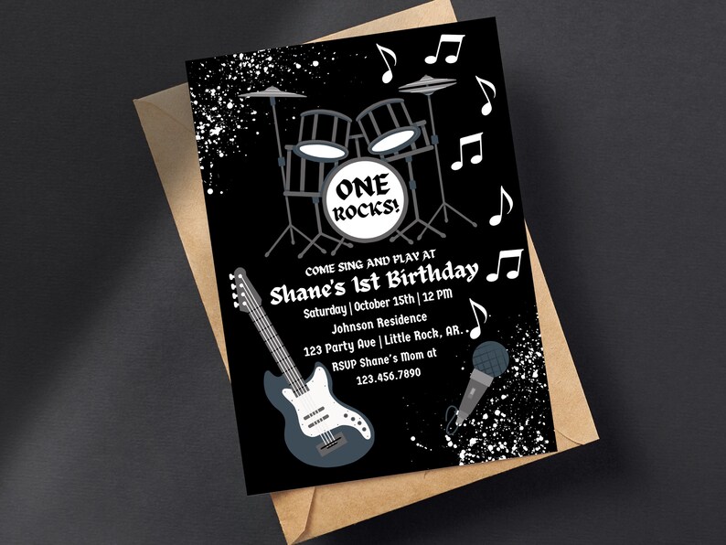 ONE Rocks Birthday Invitationfirst Birthday - Etsy