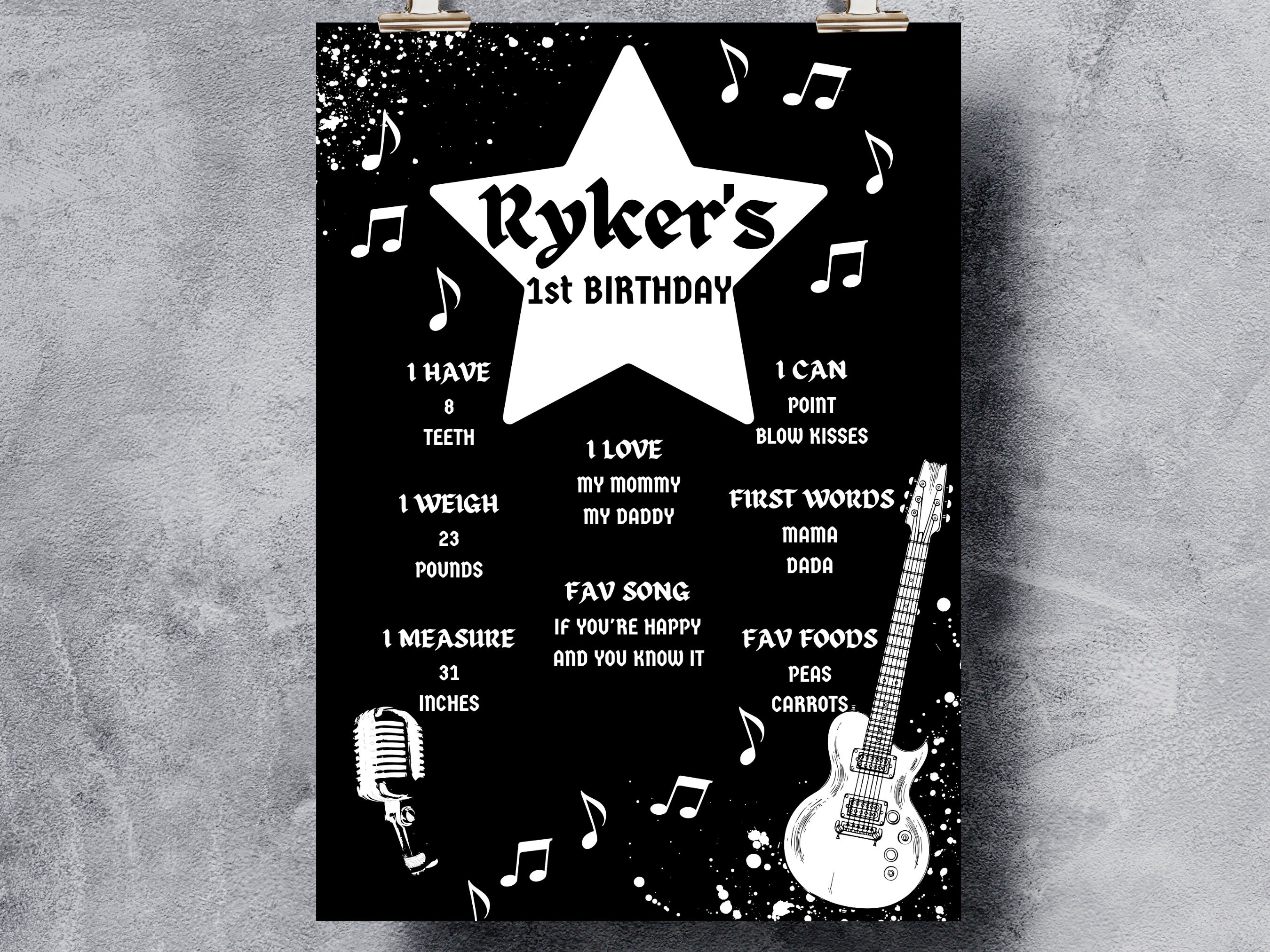 ONE Rocks Milestone Poster|first Birthday Milestones|milestone Sign ...