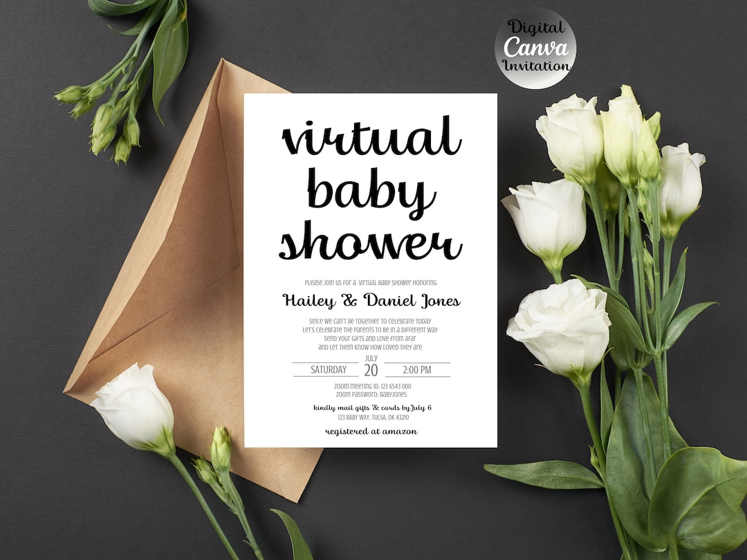 Virtual Baby Shower Invitation | Gender Neutral Baby Shower Invite ...