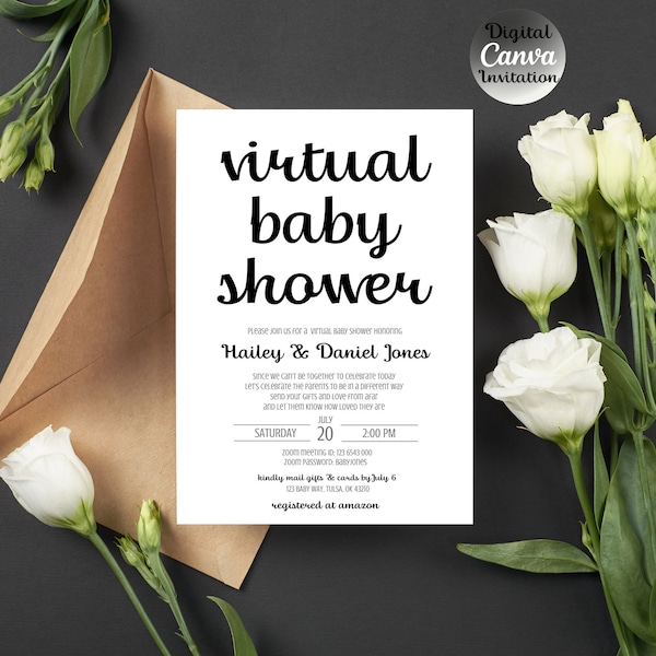 Virtual Baby Shower Invitation - Etsy