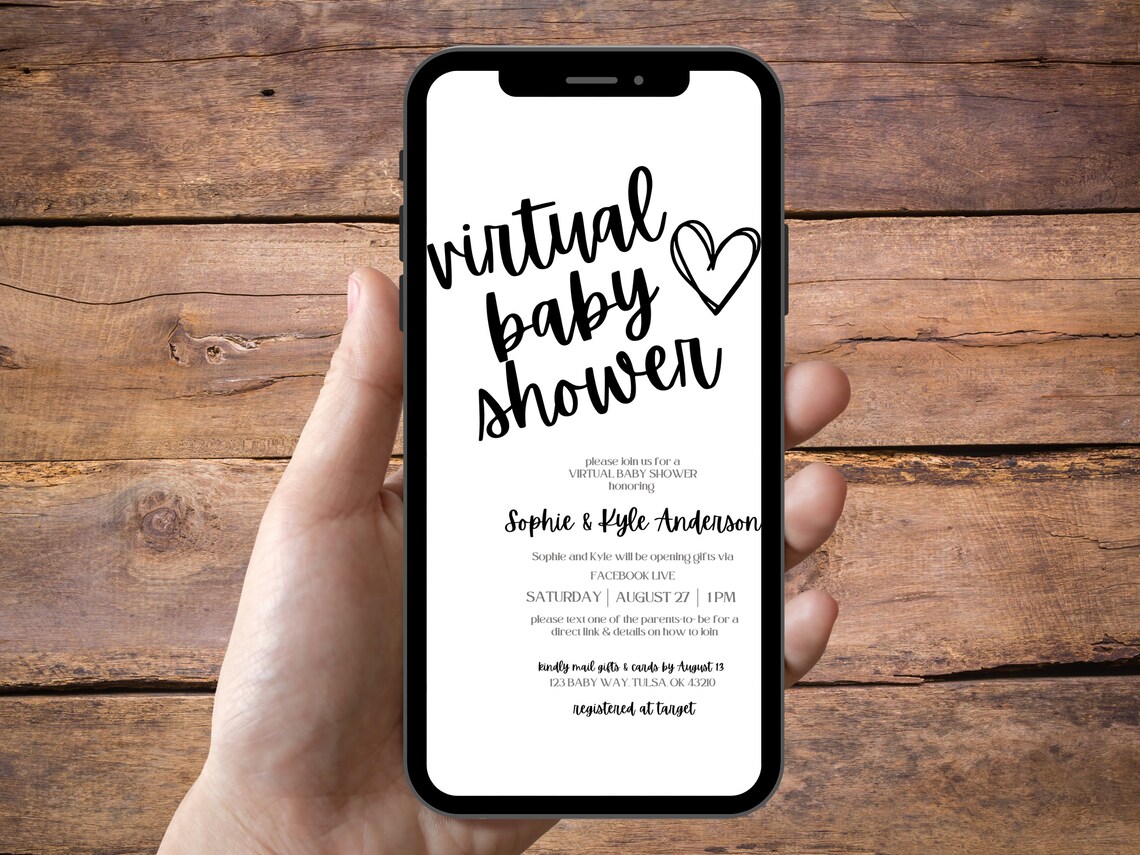Virtual Baby Shower Invitation|virtual Baby Shower|baby Shower ...