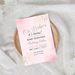 Twin Baby Shower Invitation Twins Baby Shower Baby Shower - Etsy