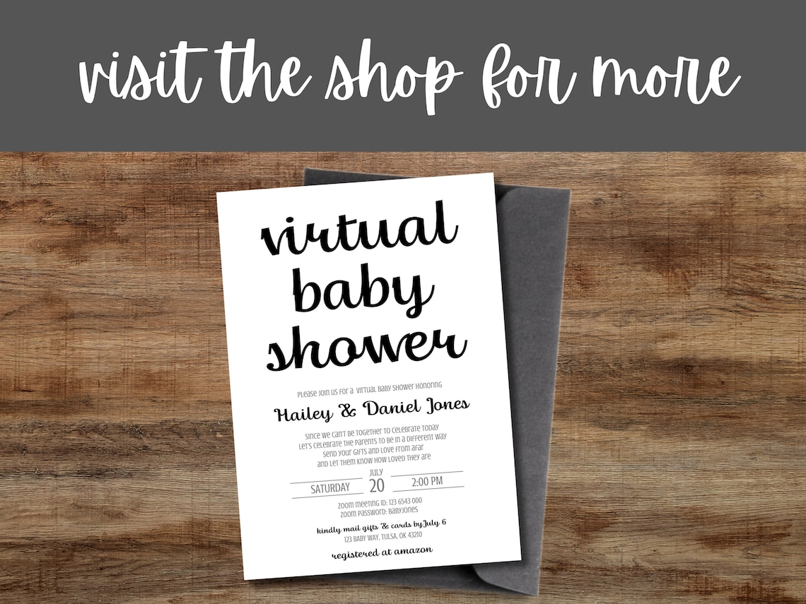 Virtual Baby Shower Invitation|virtual Baby Shower|baby Shower ...