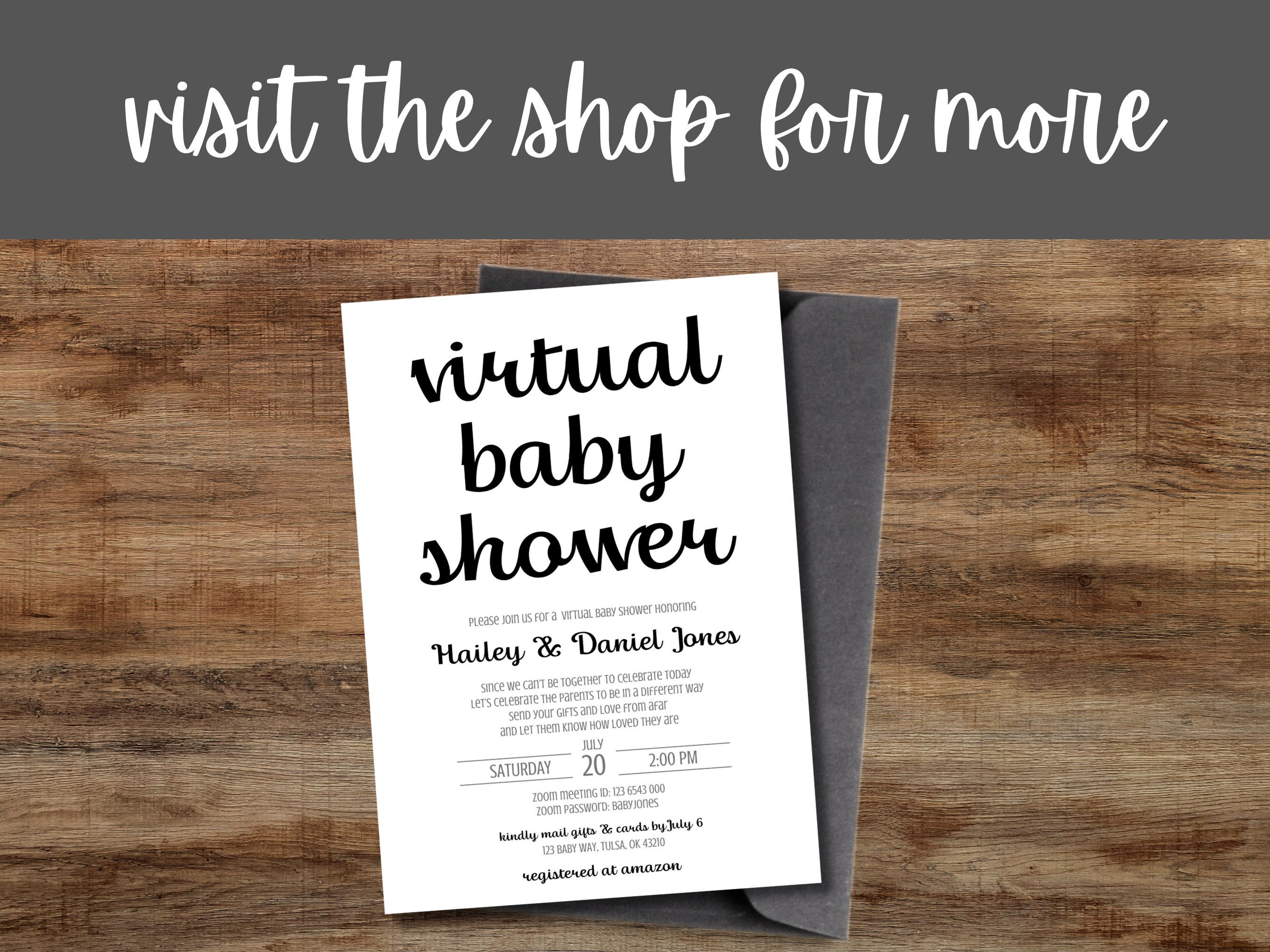 Virtual Baby Shower Invitation|virtual Baby Shower|baby Shower ...