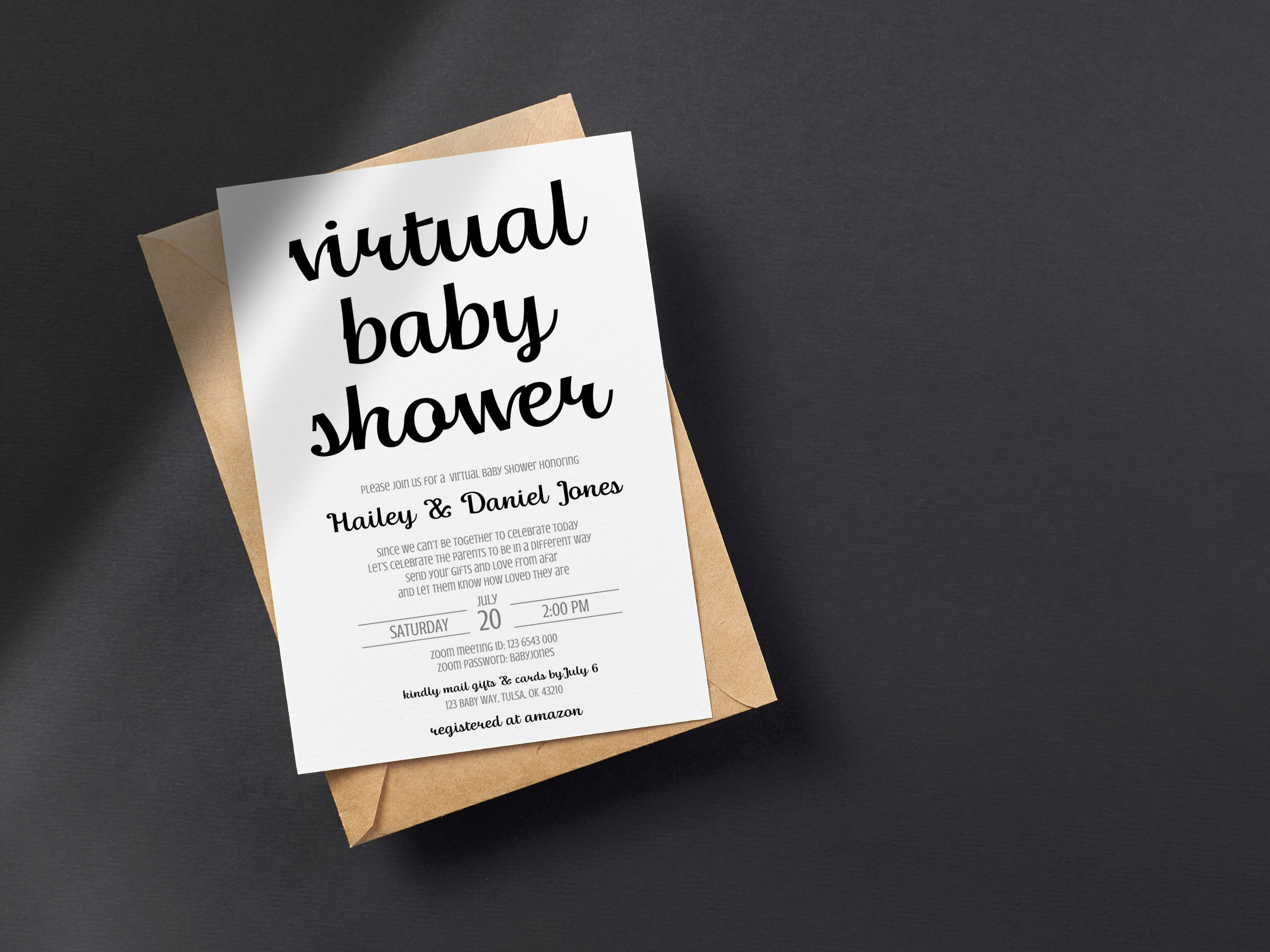 Virtual Baby Shower Invitation|virtual Baby Shower|baby Shower ...