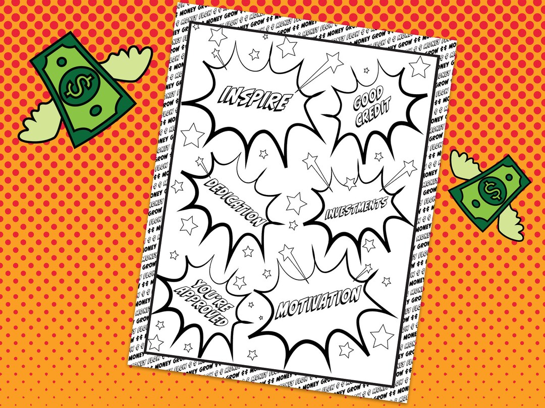 Words of Wealth / Coloring Page / Digital Download / Money Affirmations ...