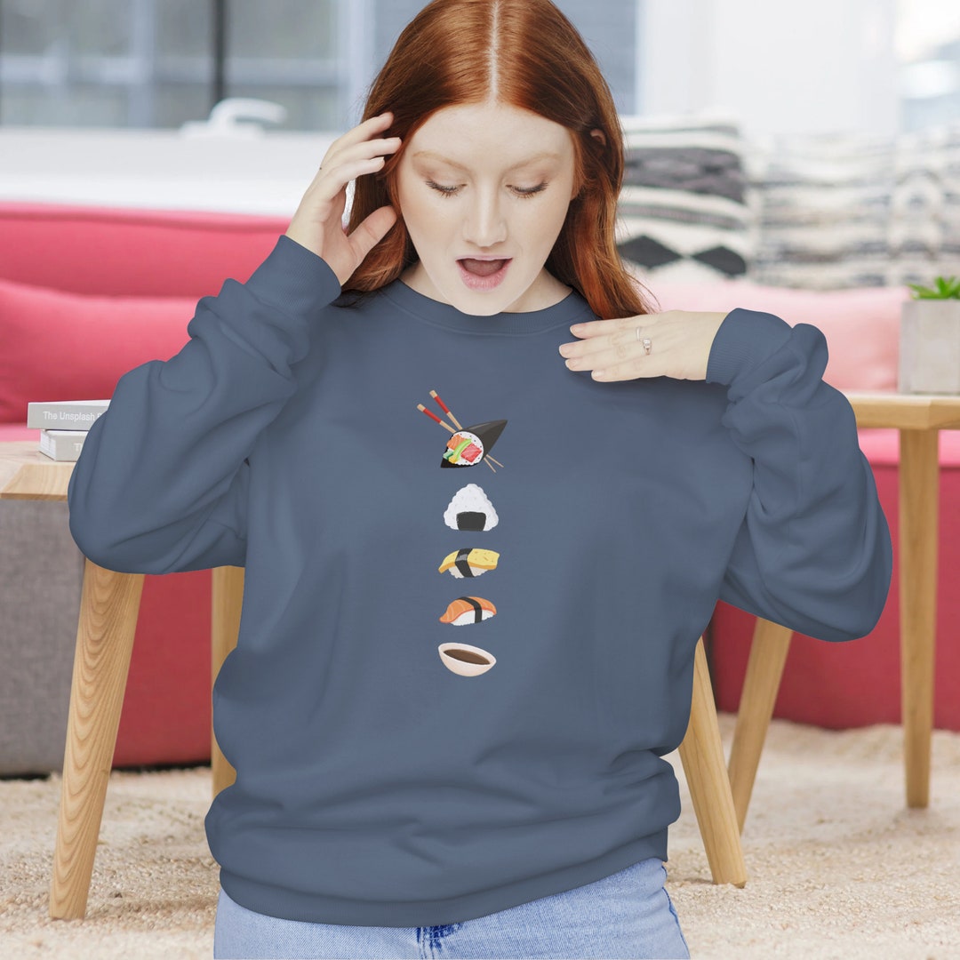 Sushi Sweatshirt, Temaki Roll Crewneck, Japanese Aesthetic Sweater ...