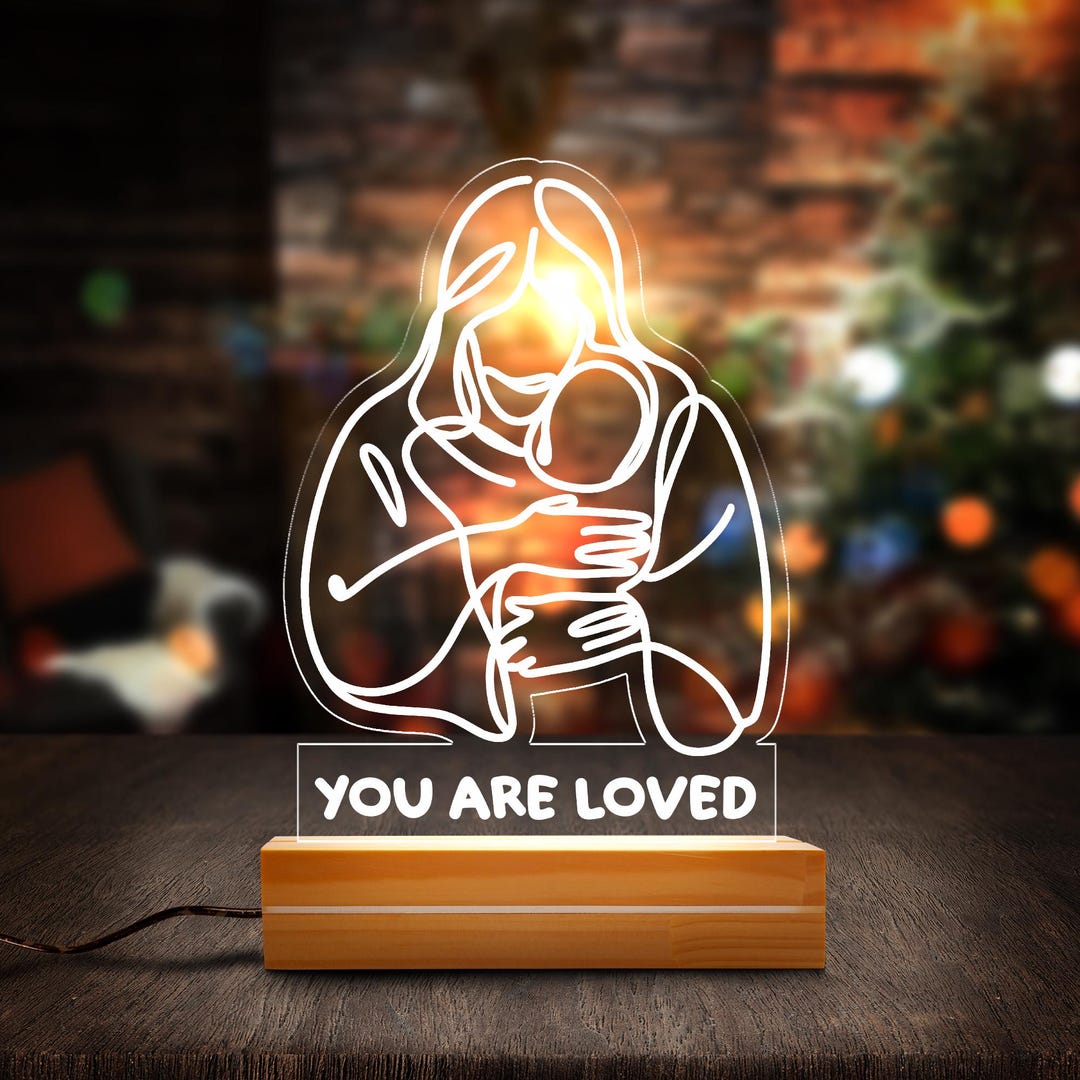 You Are Loved Night Light, Cozy Christian LED Lamp, Faith Bedside Lamp ...