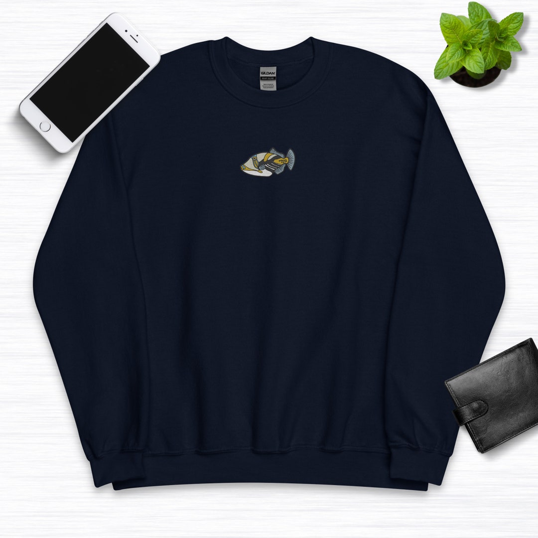 Embroidered Reef Triggerfish Sweatshirt, Humuhumunukunukuapuaʻa Hoodie ...