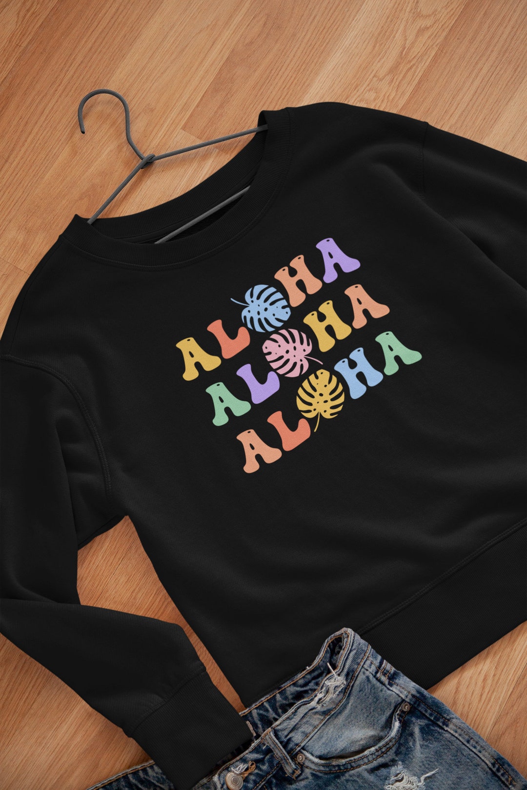 Aloha Hawaii Sweatshirt, Floral Hawaiian Crewneck, Monstera Shirt ...