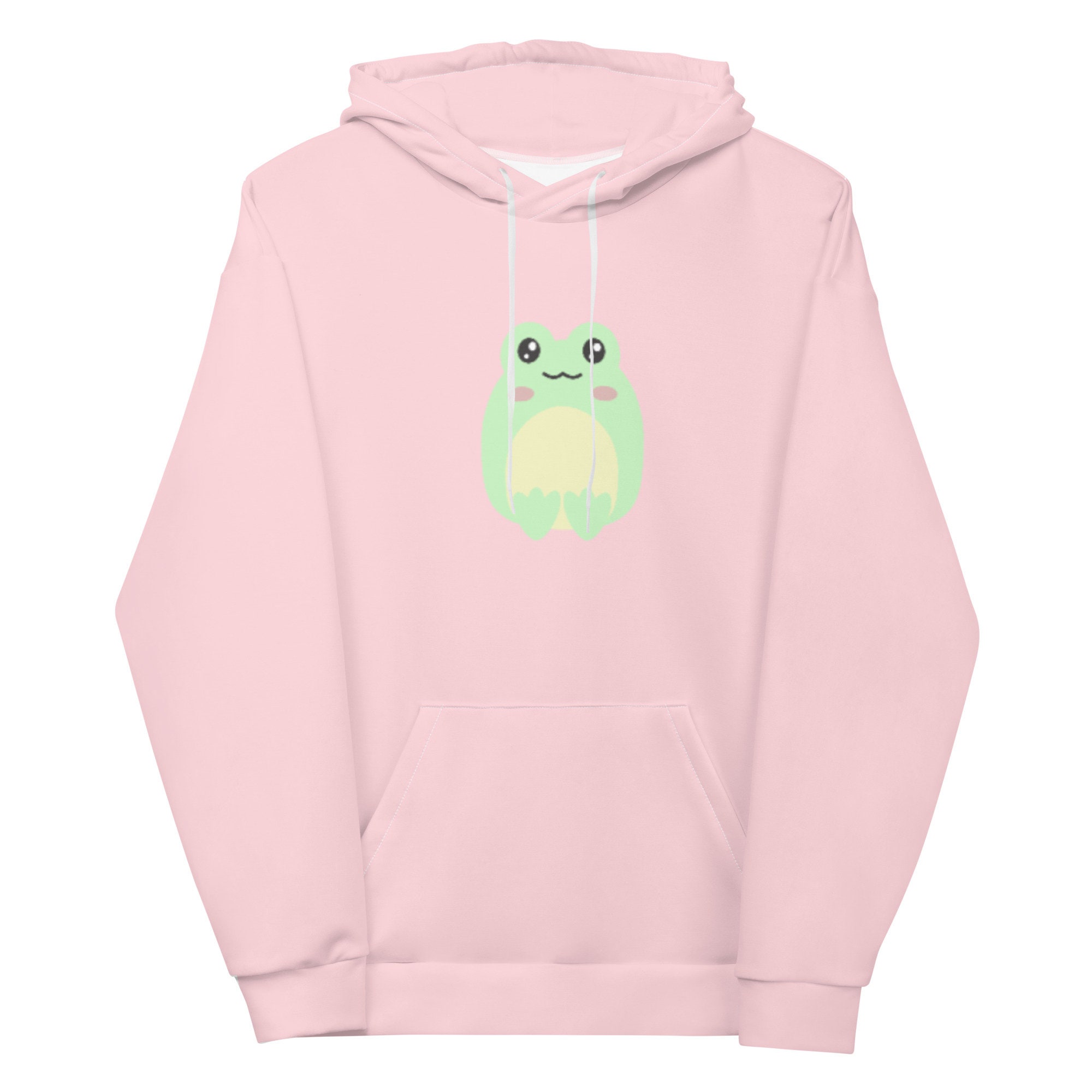Kawaii Frog Hoodie Green Frog Hooded Sweatshirt Funny Frog Etsy