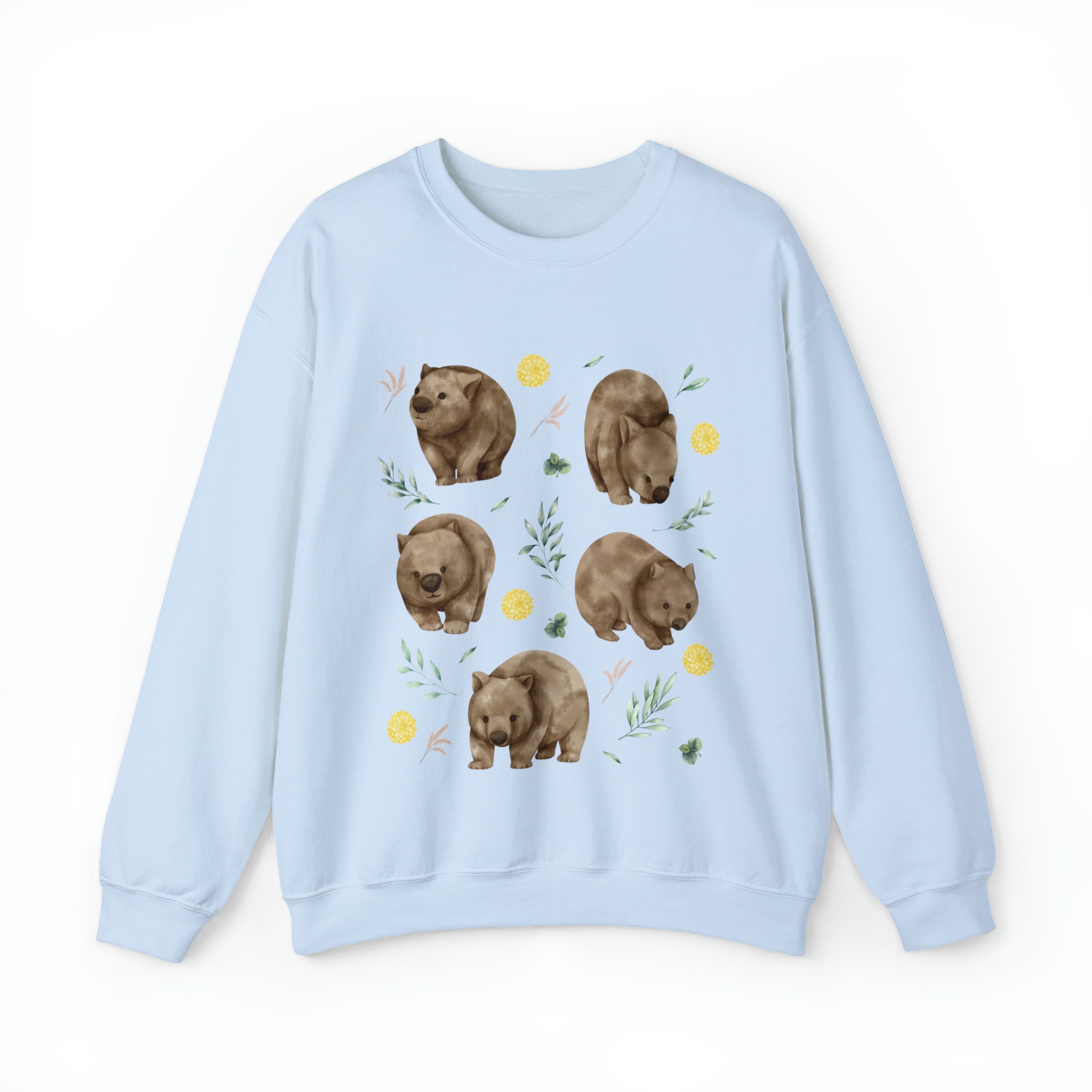 Kawaii Wombat Sweatshirt Golden Wattle Flower Hoodie - Etsy