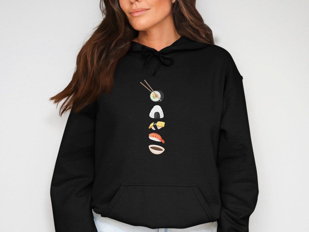 Sushi Hoodie, Sashimi Shirt, Sushi Hooded Sweatshirt, Japanese Food ...