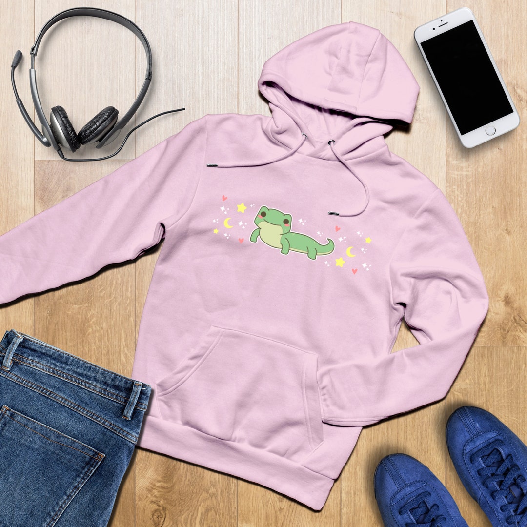 Kawaii Lizard Hoodie, Gecko Sweatshirt, Chibi Reptile Crewneck ...