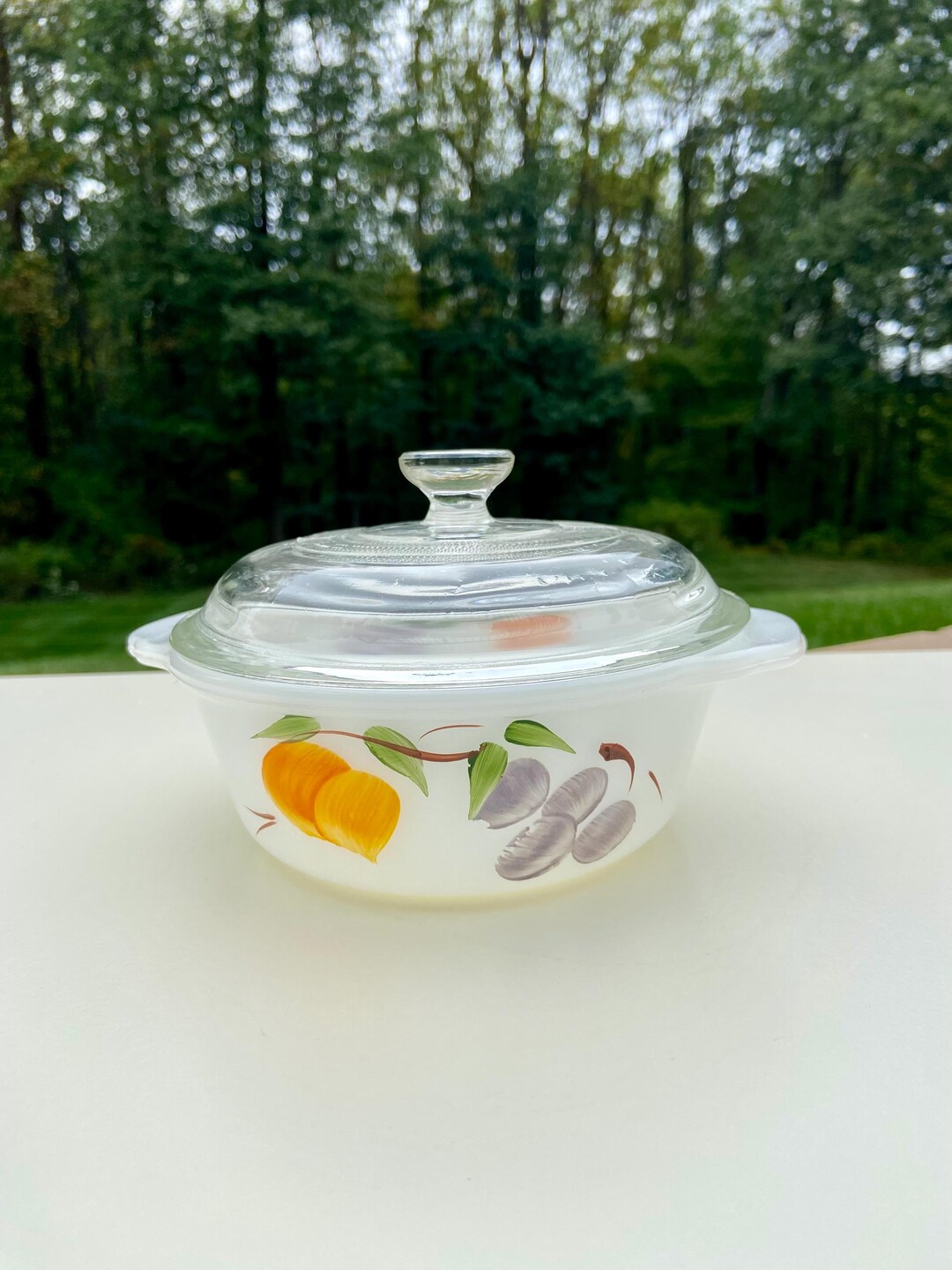 Vintage Fire King Gay Fad Fruits Casserole Dish With Lid (1 Pint) - Etsy