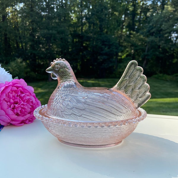 Glass Hen on Nest - Etsy