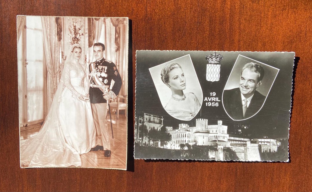 Vintage Postcards 2 Princess Grace and Prince Rainier Royal Wedding ...