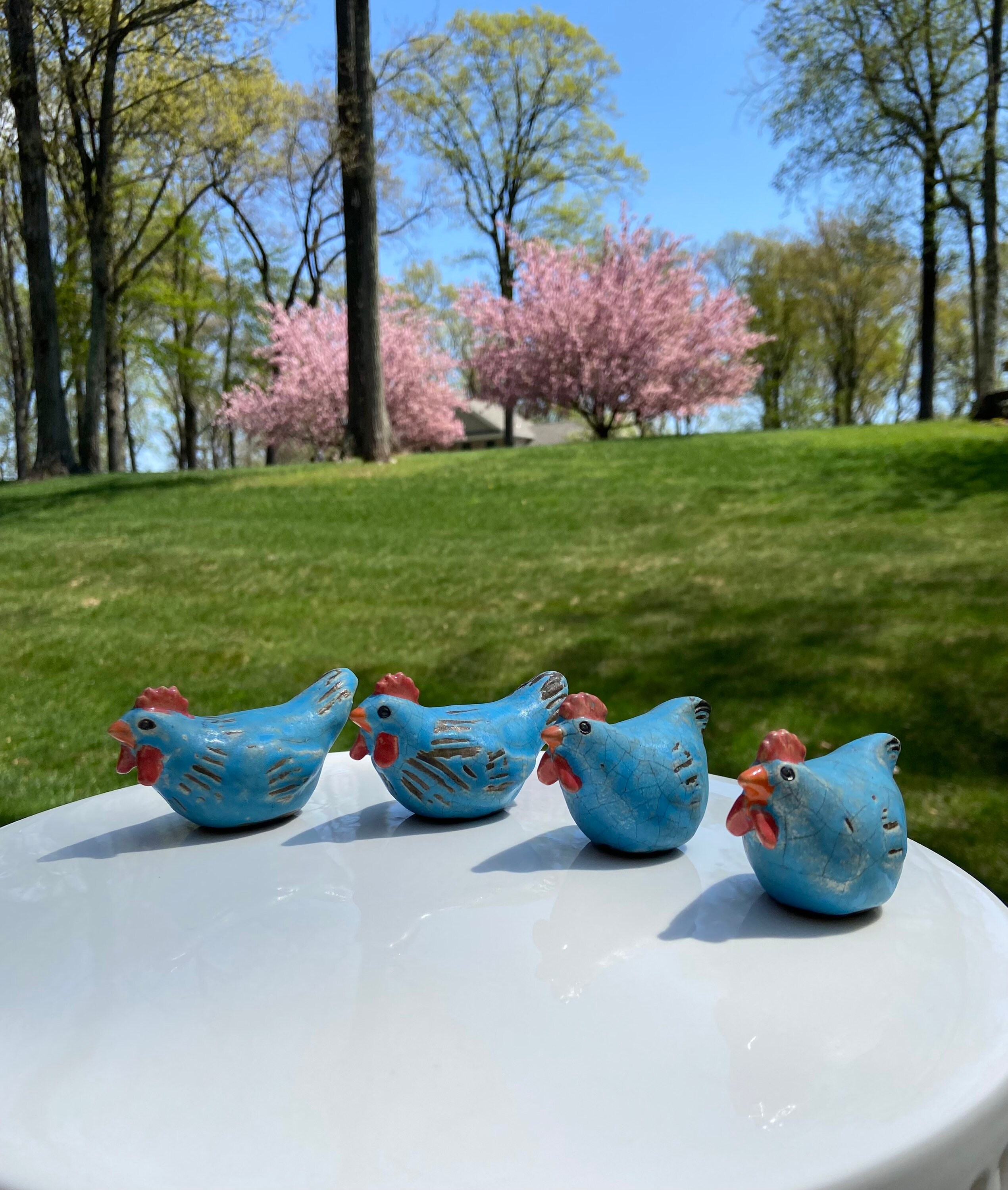 Vintage Raku Handmade Pottery Chickens/hens/roosters/set of 4 - Etsy
