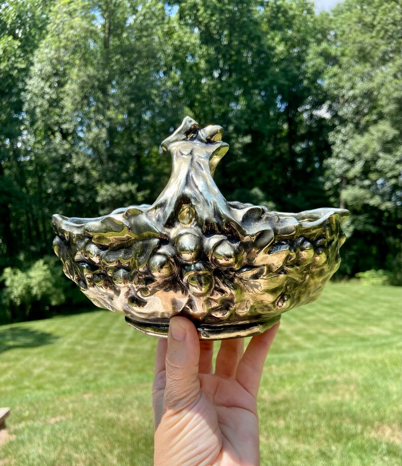 Mccoy Pottery Vintage Oak Leaf and Acorn Basket With Silver Overlay - Etsy