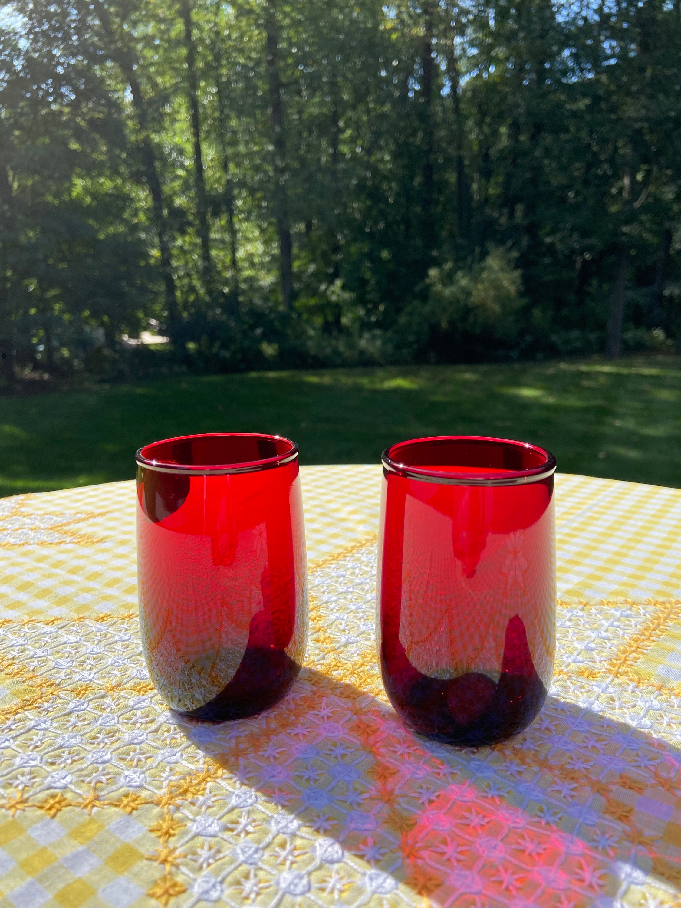 1950s Anchor Hocking Ruby Red Roly Poly Juice Glasses/5 Ounce - Etsy