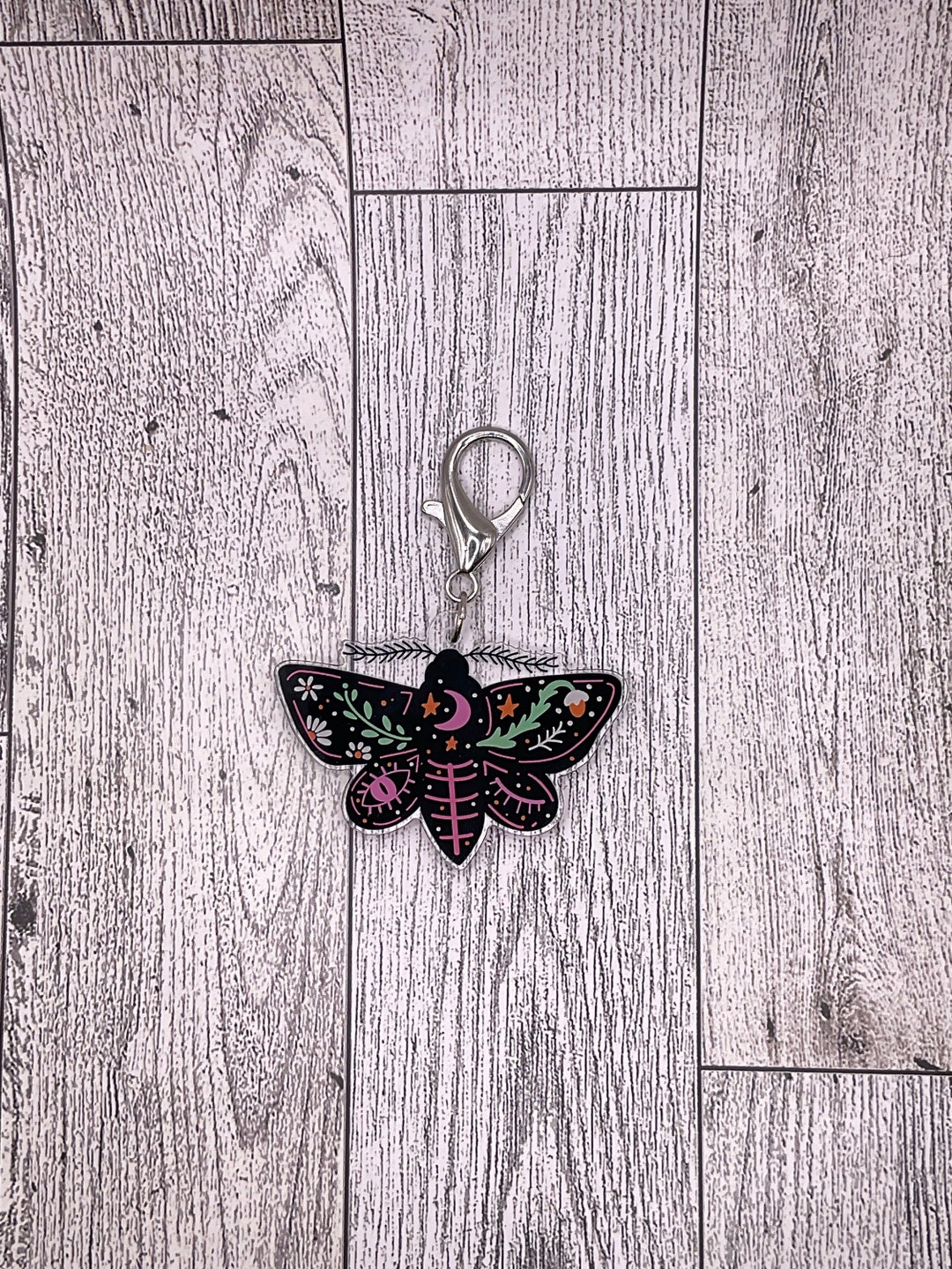 Neon Dark Moth Keychain Pastel Goth Bag Charm Cute Purse - Etsy