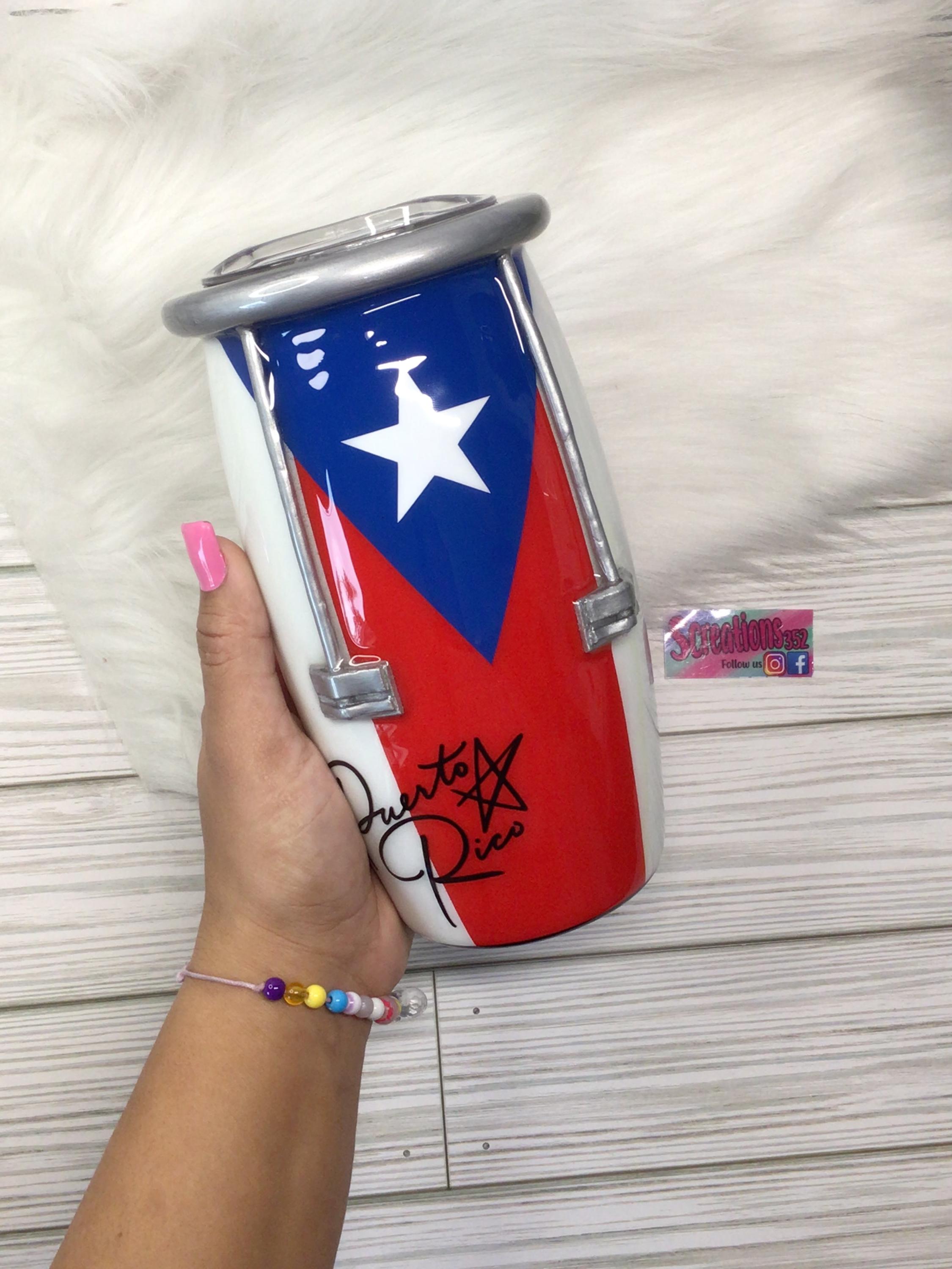 Puerto Rico Flag Tumbler: Taino Coqui Design, Conga Accents - Etsy