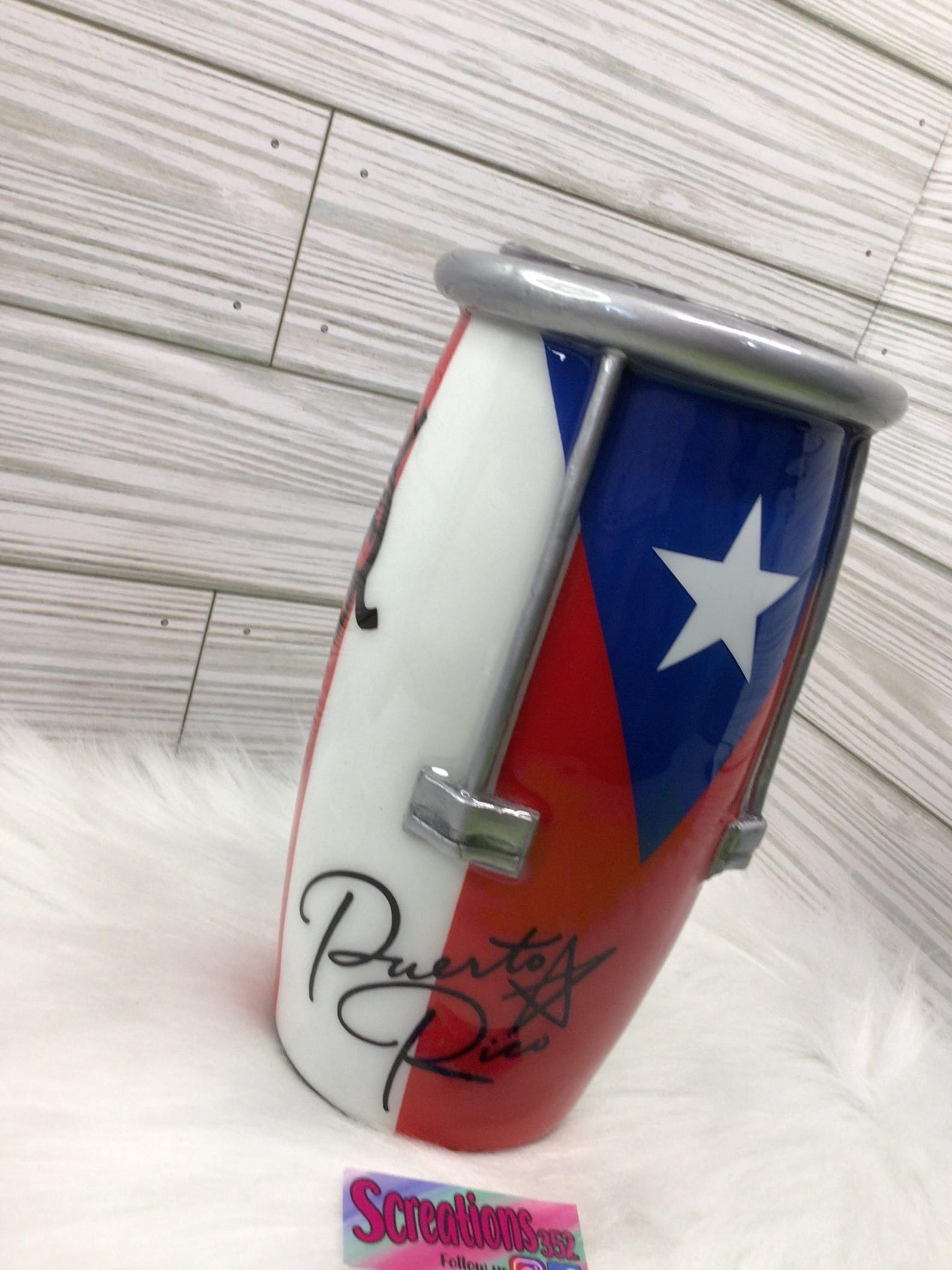 Puerto Rico Flag Tumbler: Taino Coqui Design, Conga Accents - Etsy