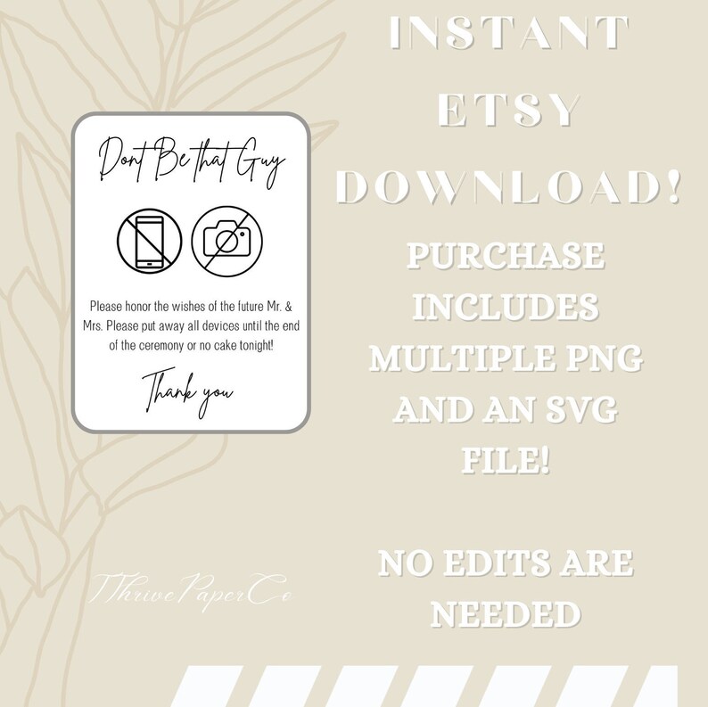 Don't Be That Guy Sign Unplugged Ceremony Sign Wedding - Etsy