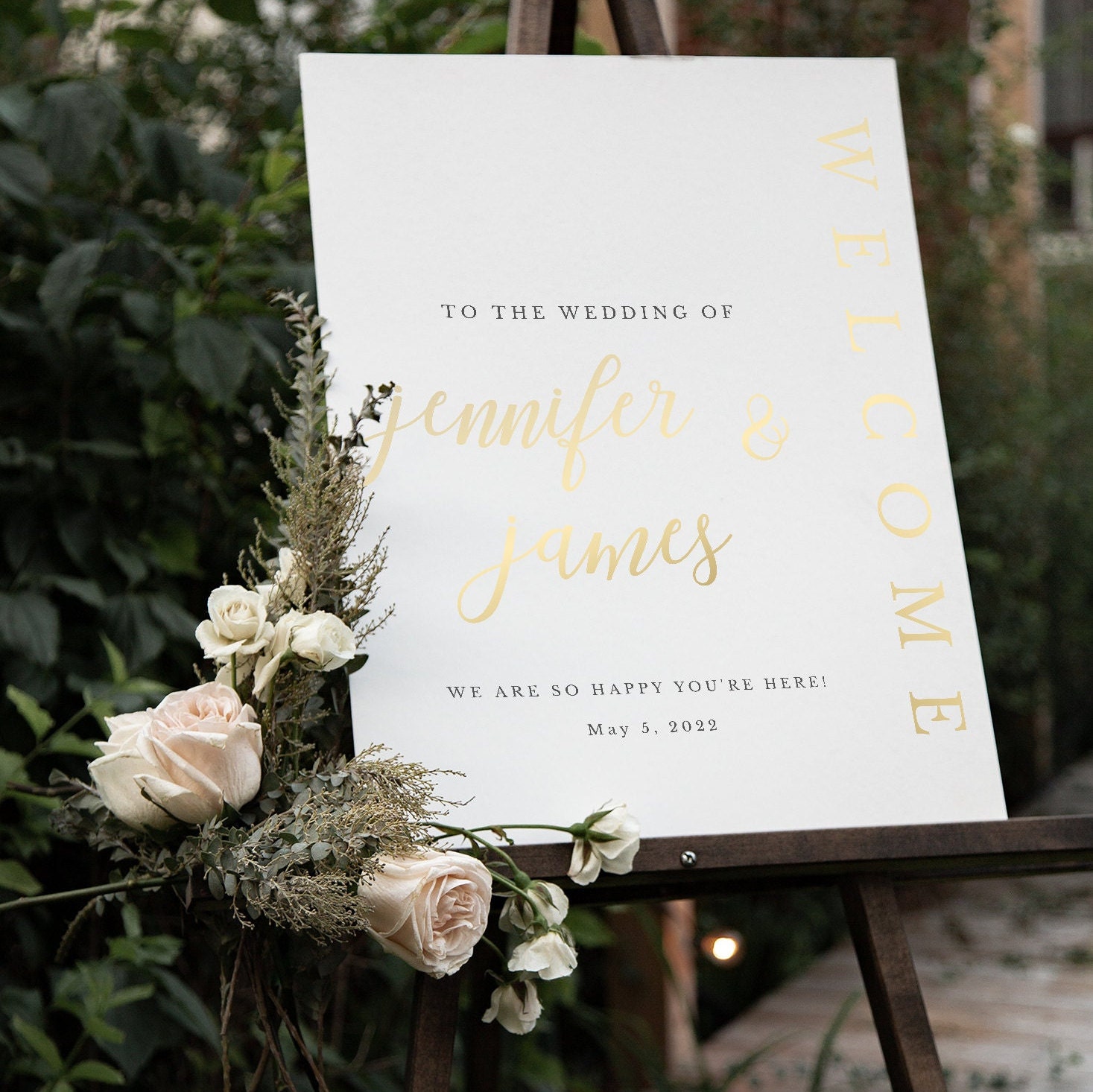 Modern Welcome Sign, Gold Welcome Sign, Wedding Welcome Sign | Template ...
