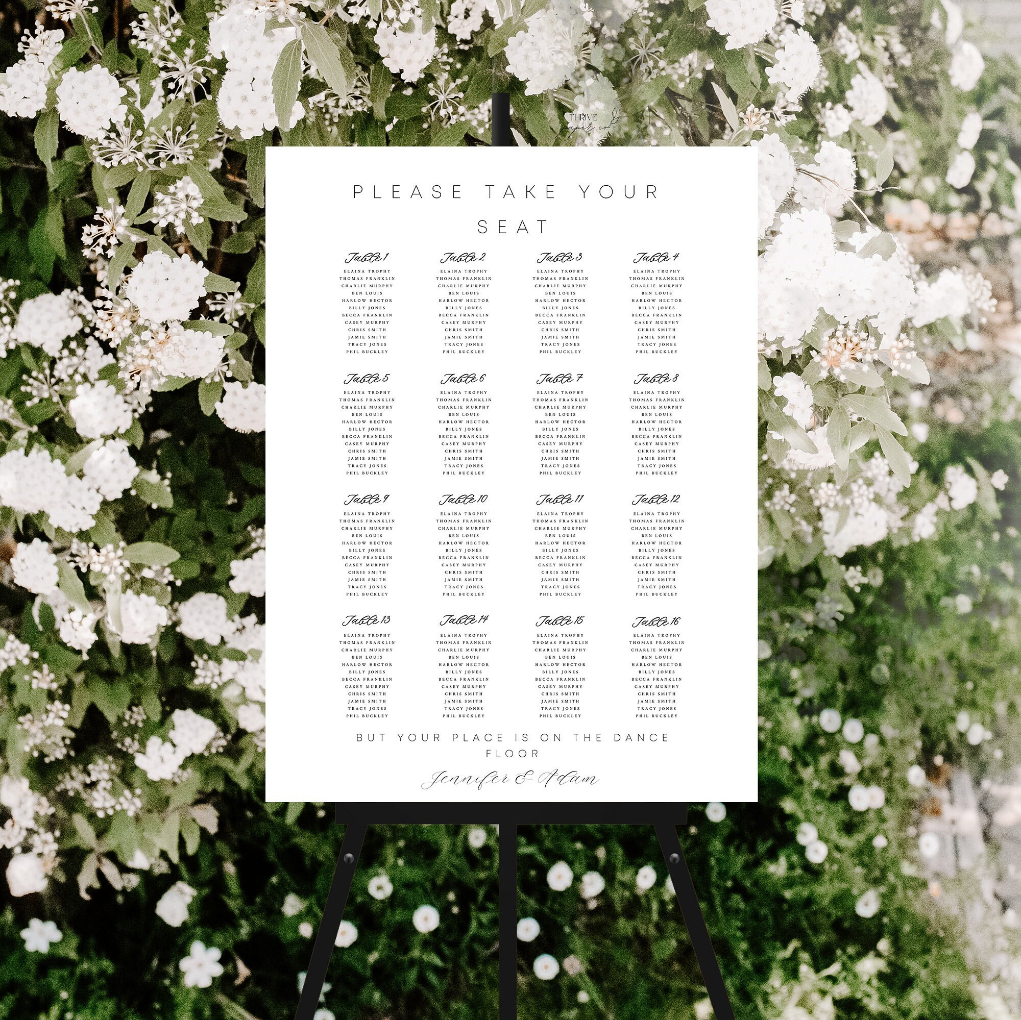 Modern Minimalist Seating Chart Template, Digital PNG Download, 007 - Etsy